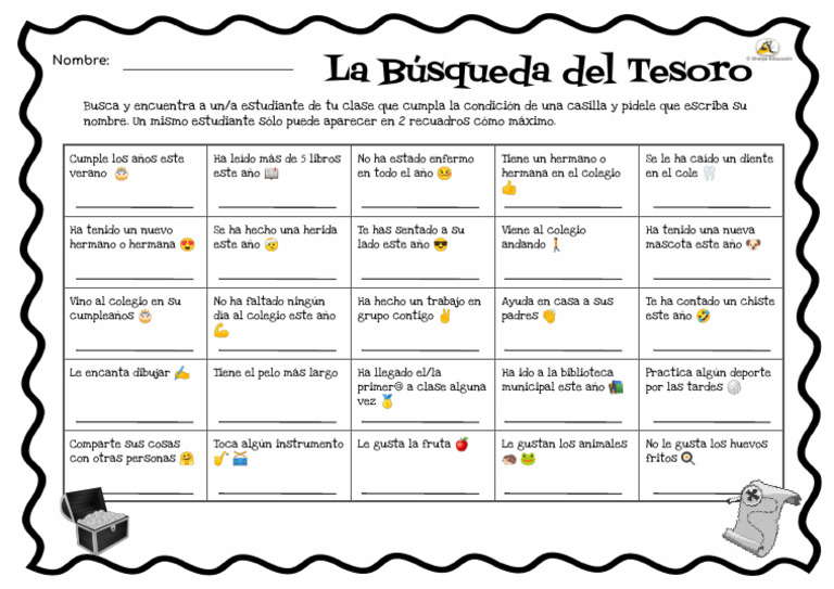 Búsqueda del Tesoro Escolar: Actividades Divertidas | PDF