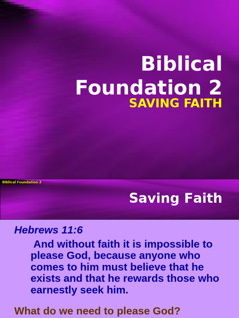 Biblical Foundation 2 (Chapter 4) Saving Faith | PDF | Sola Fide ...