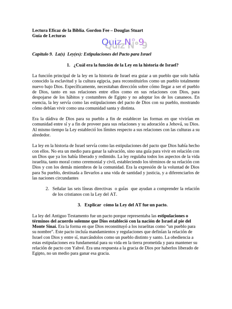Leb 9 Guia de Lecturas - Evaluación 9 | PDF | Teología | Creencia religiosa y doctrina