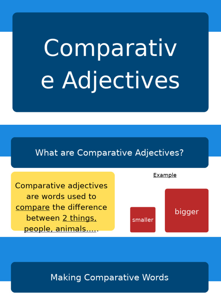Comparative Adjectives PowerPoint Lesson | PDF