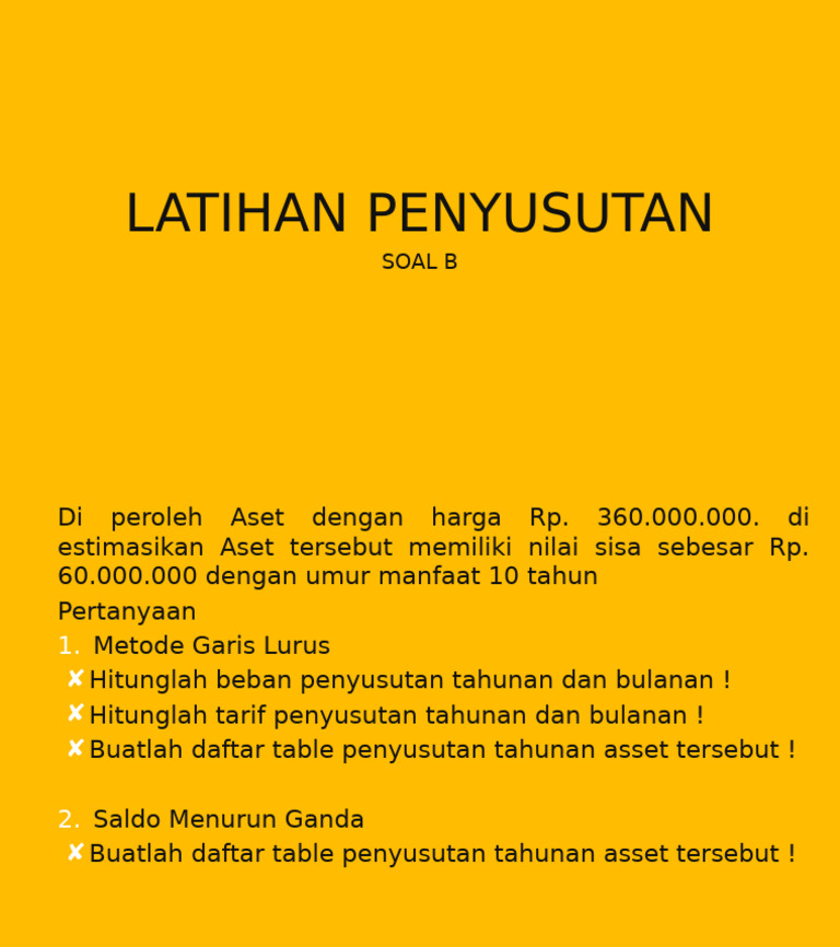 Latihan Penyusutan B | PDF