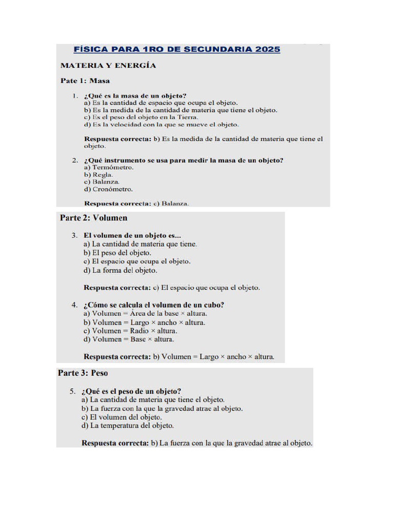 Olimpiadas Cientificas 1ro Sec. | PDF