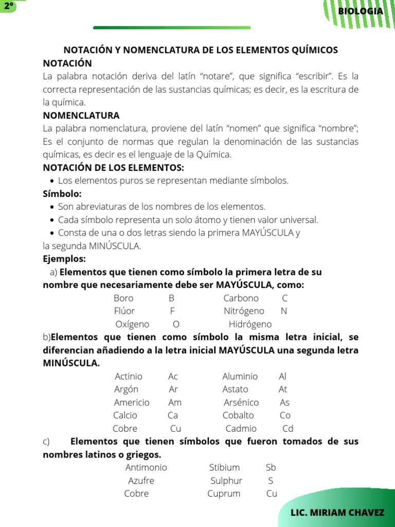 Notaci-N y Nomenclatura | PDF | Elementos químicos | Elementos metálicos