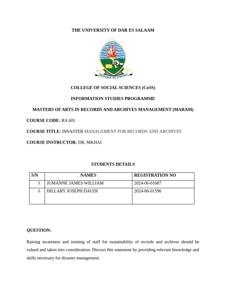 Disaster Assignment-Finalized | PDF | Emergency Management