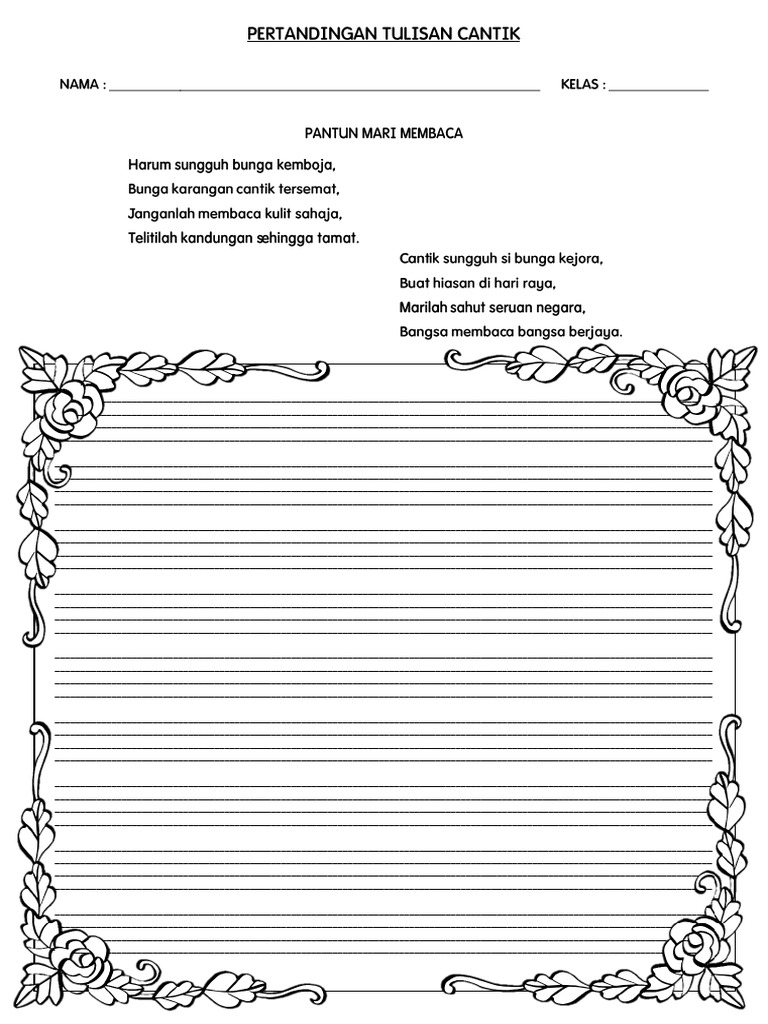 Pertandingan Tulisan Cantik | PDF
