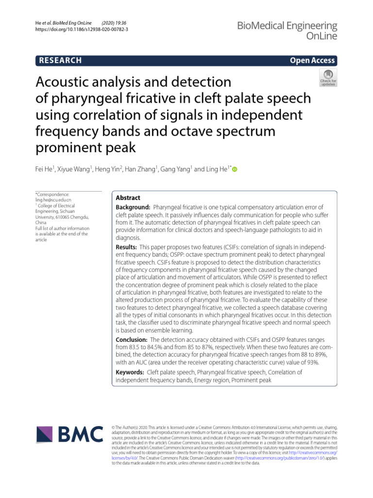 Detecting Pharyngeal Fricatives in Speech | PDF | Phonetics | Human Voice
