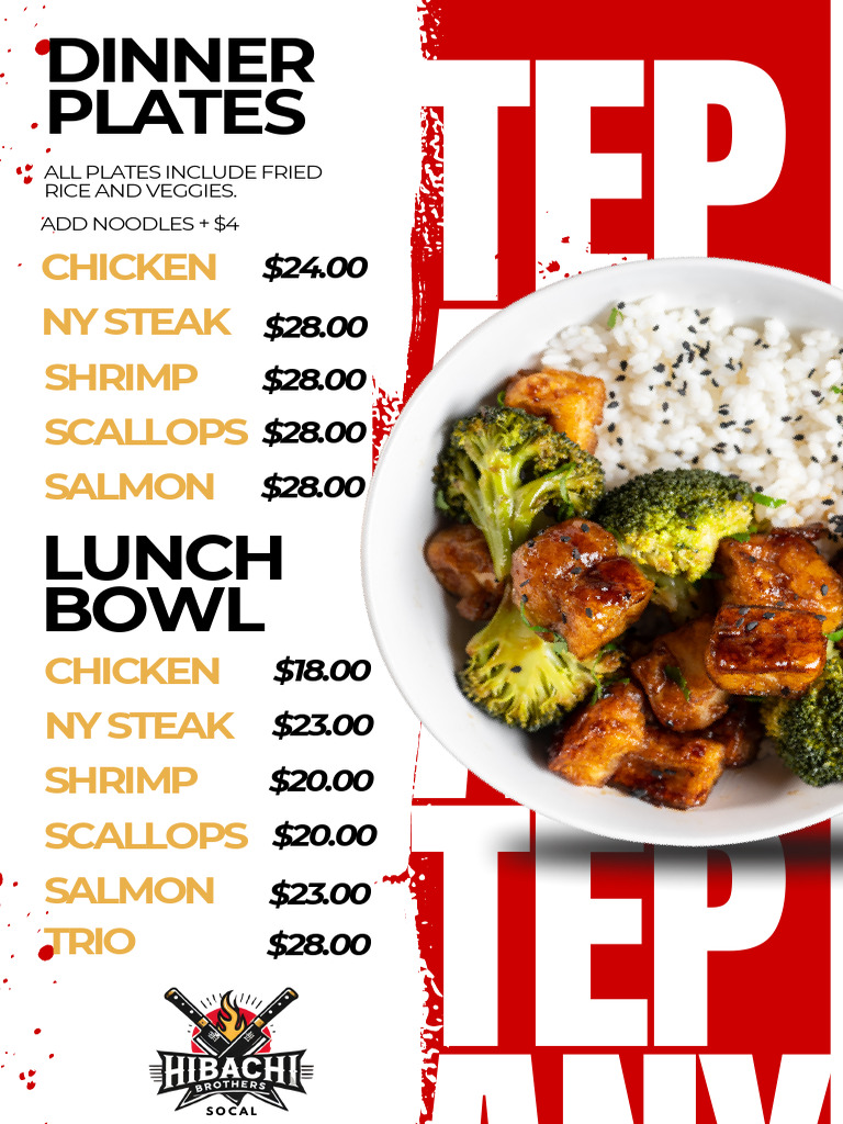 Tepanyaki Steakhouse Menu Overview | PDF | Steak | Asian Cuisine