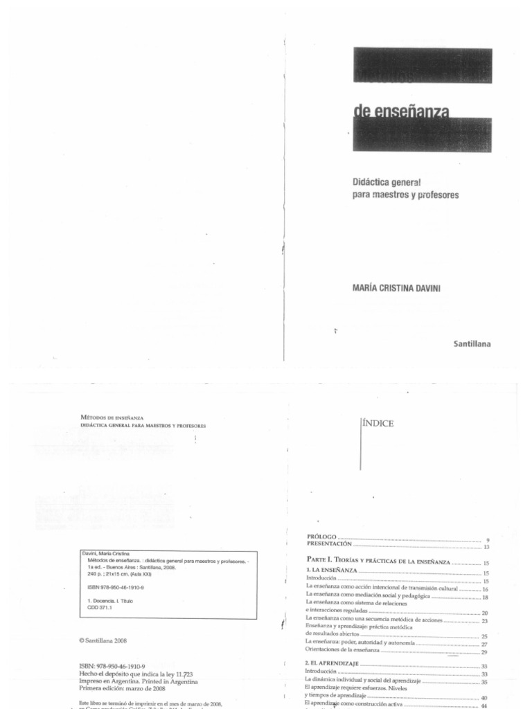 Davini, M. C. (2008) - Métodos de Enseñanza | PDF