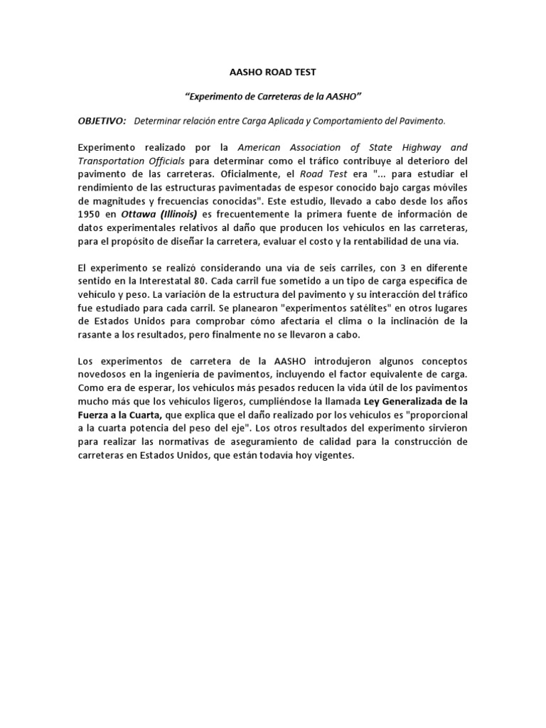 Aasho Road Test | PDF