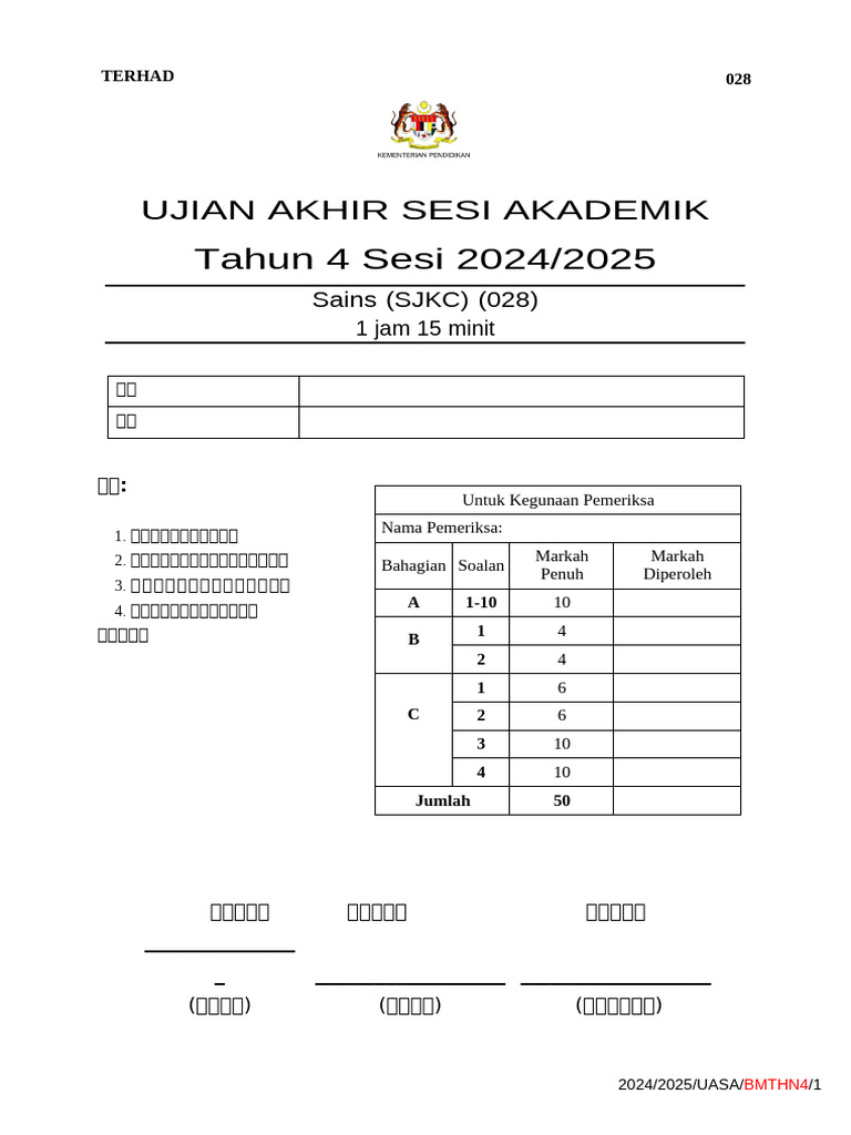 Templat Mata Pelajaran Teras | PDF