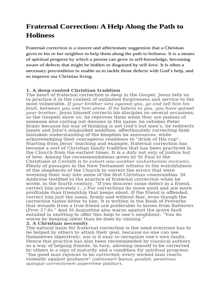 Fraternal Correction | PDF | Jesus | Prudence