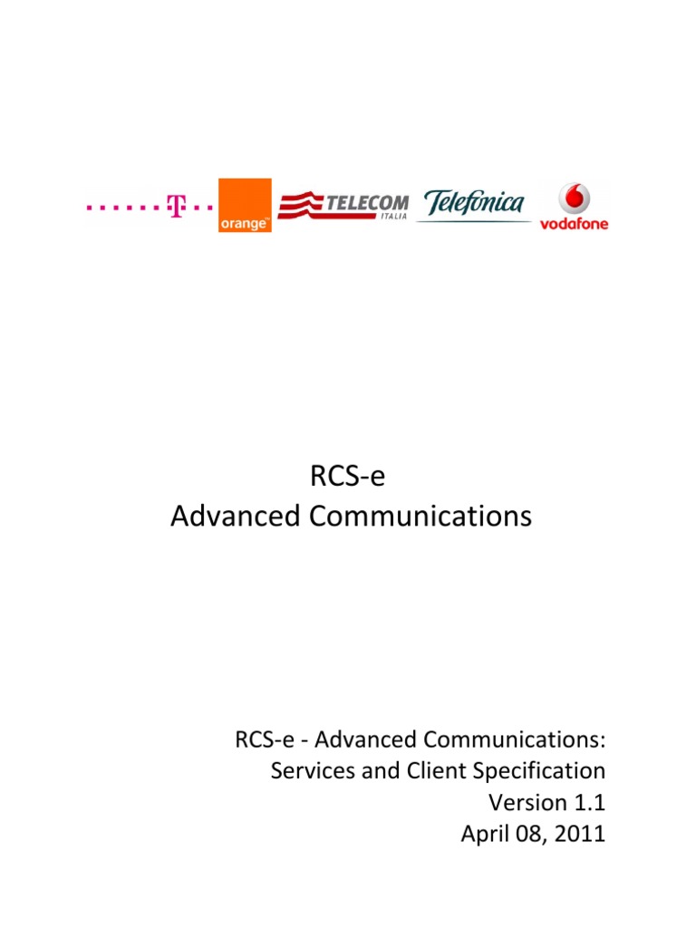 RCS e Advanced Comms Specification v1 1 Final | PDF | Session ...