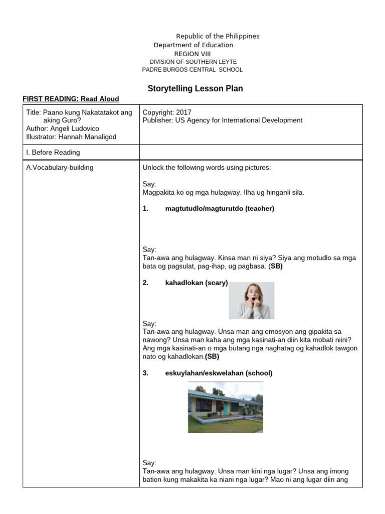 R8 KLP - Lesson-Plan-Paano-kung-Nakatatakot-ang-aking-Guro-Final-with ...