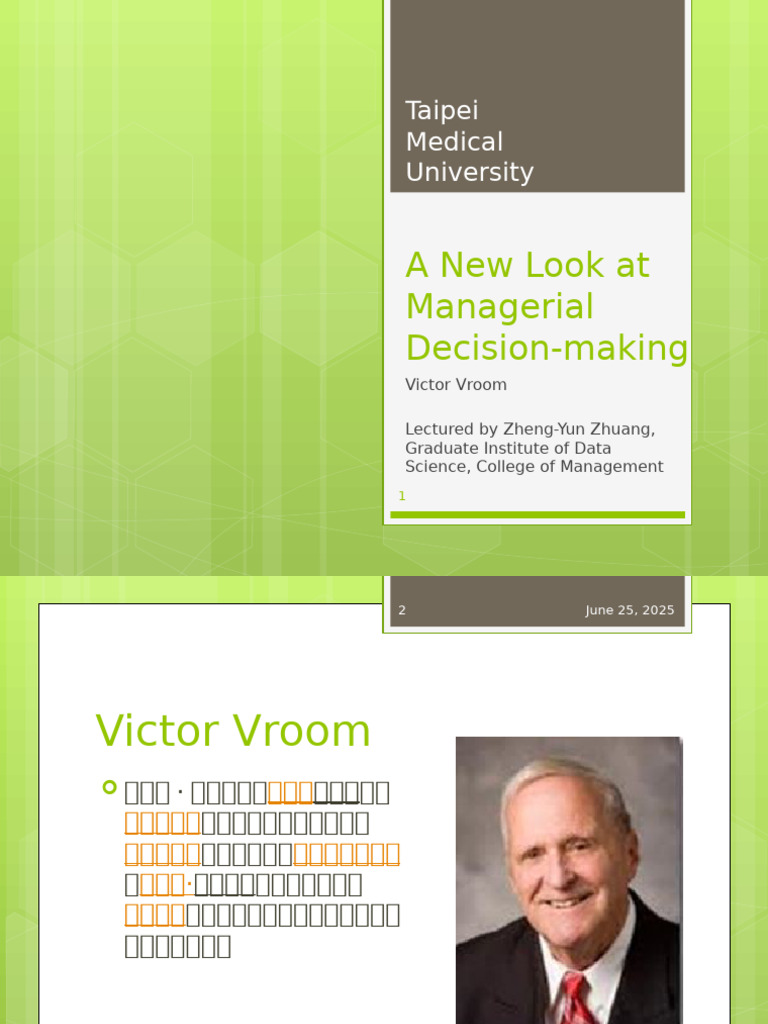 Lecture8 Vroom ANewLookAtManagerialDecision-making | PDF