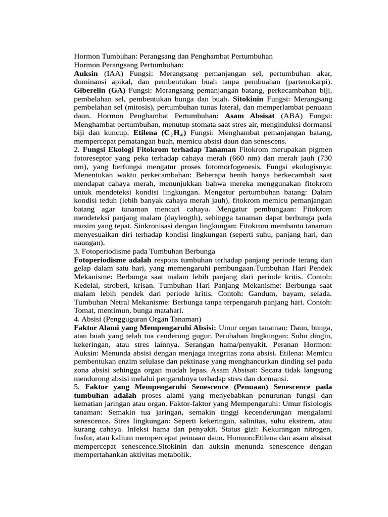 Hormon Tumbuhan UAS | PDF