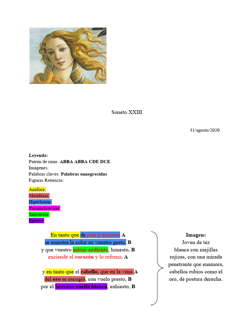 Garcilaso de La Vega SONETO XXIII | PDF