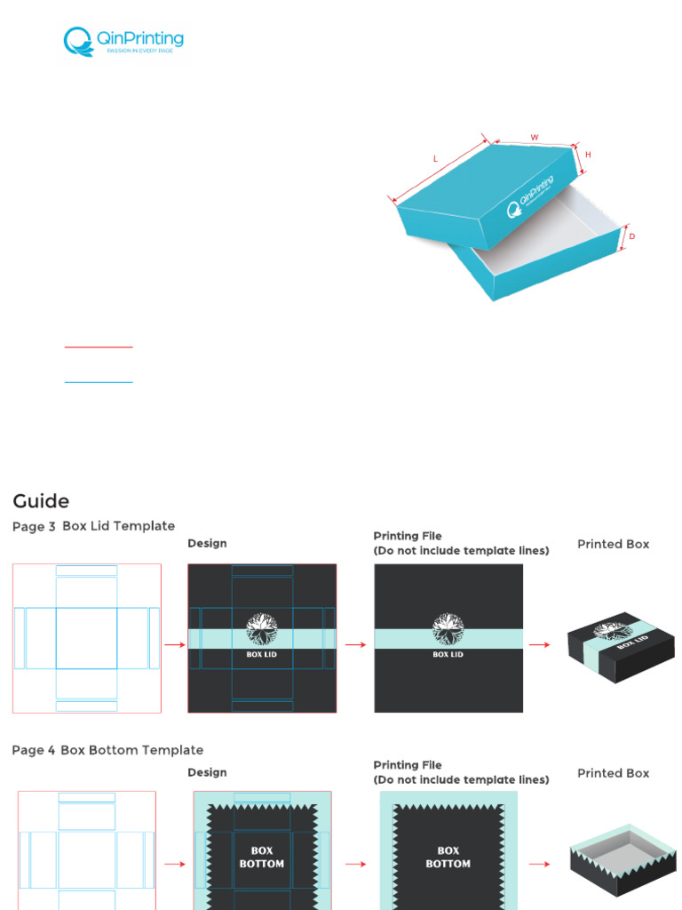 Telescope Rigid Box Template Outer 80L X 80W X 80H X 80D MM | PDF