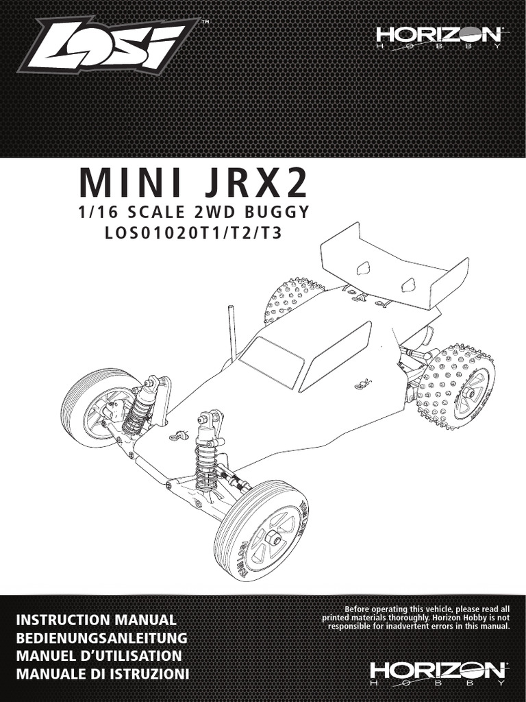LOS01020 Mini JRX2 Manual EN | PDF | Battery Charger | Legal Liability
