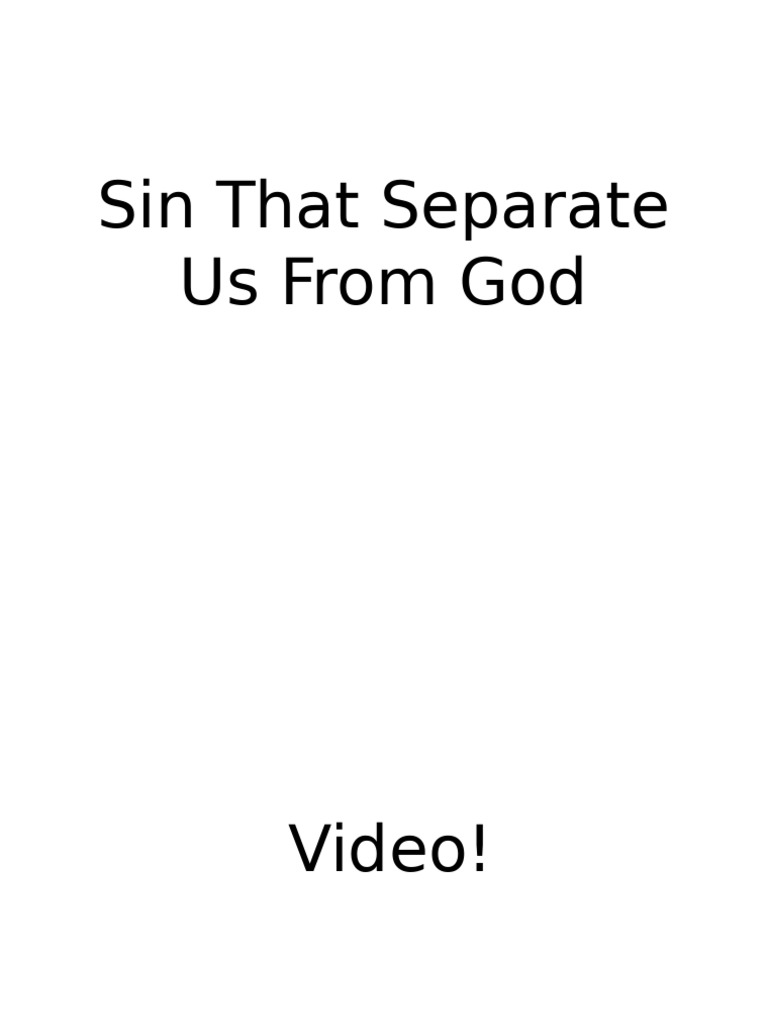 Sin That Separate Us From God | PDF