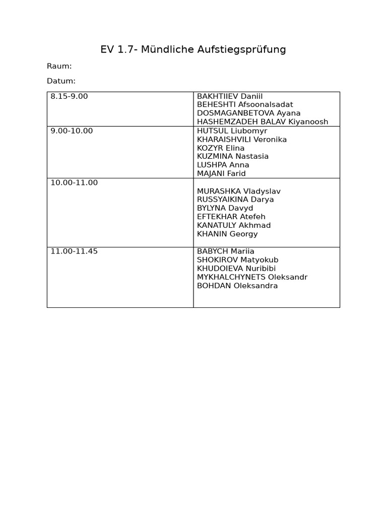 EV1 7 Muendlicheap Eint | PDF