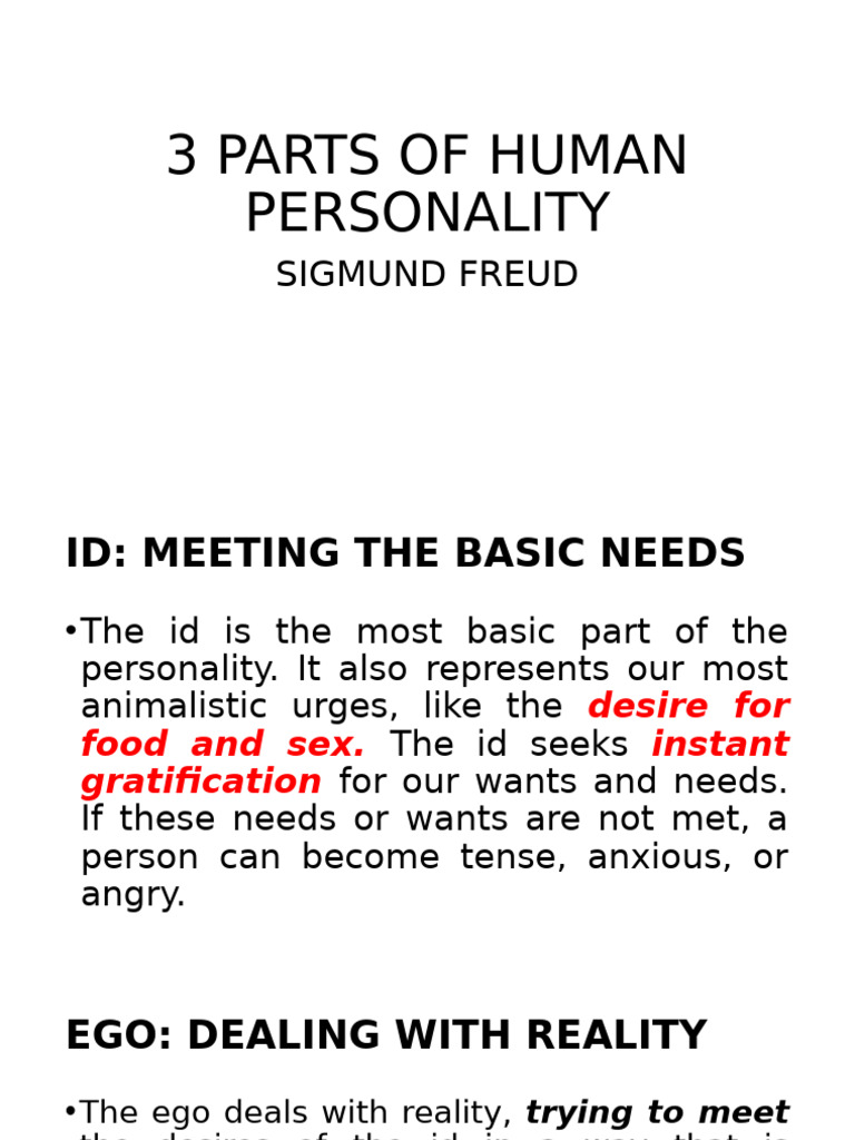 Freud's Three Parts of Personality | PDF