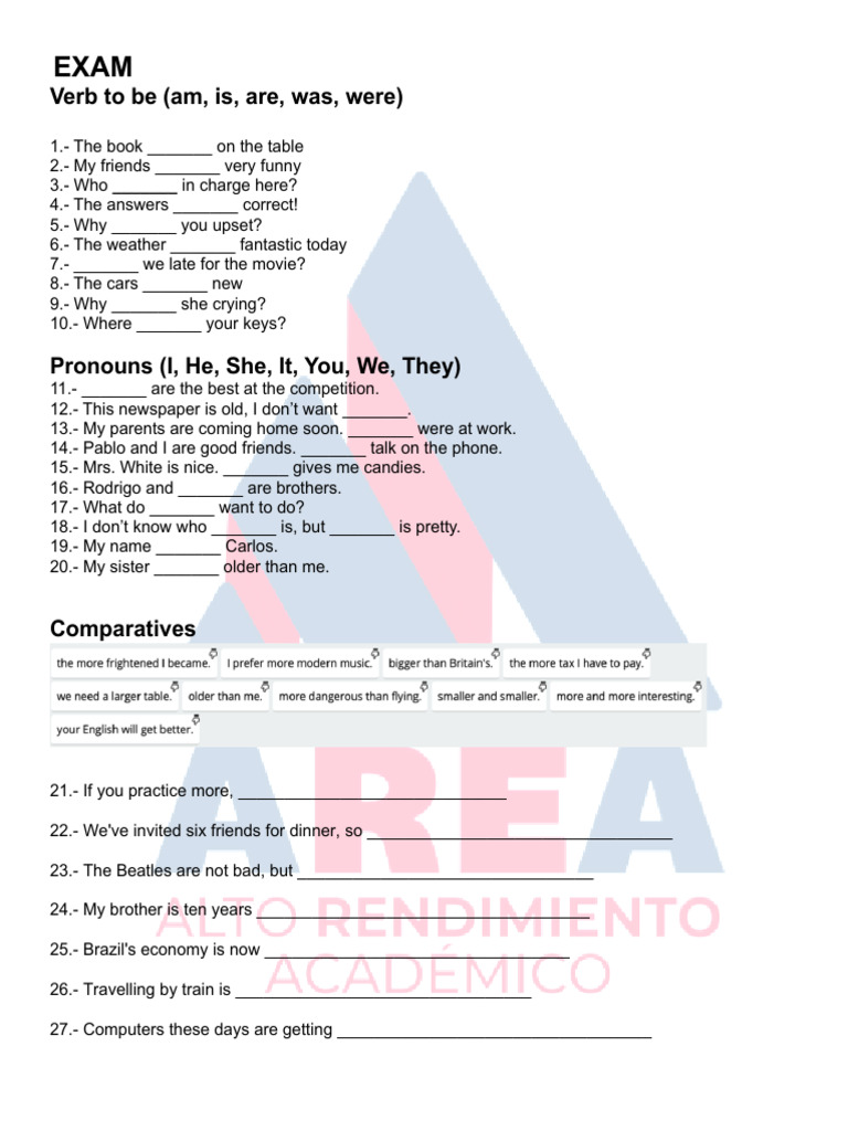 Examen Ingles 1 Ofi | PDF | Syntax | Linguistics