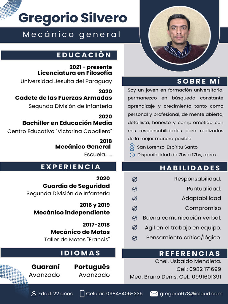 Currículum Gregorio Silvero | PDF