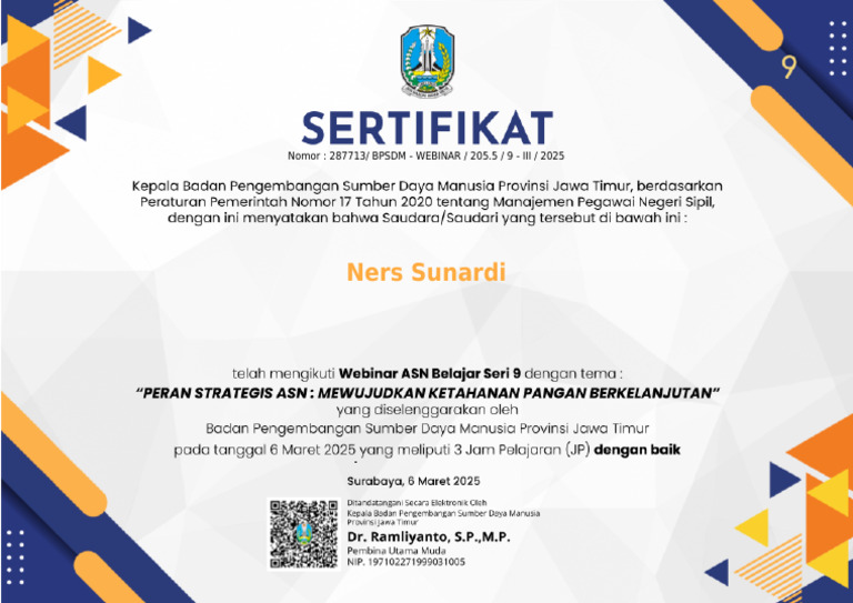 Webinar ASN Seri 9 Ketahanan Pangan - Sunardi - 06 Maret 2025 | PDF
