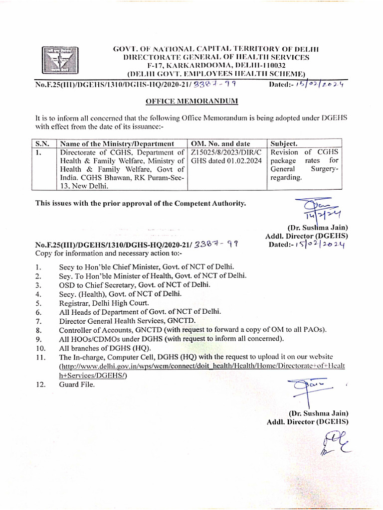DGEHS General Surgery Rate | PDF