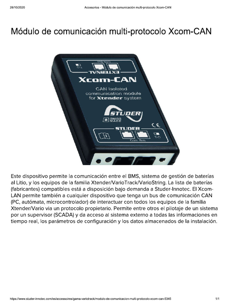 Fv5102 - Hoja Datos Xcom-Can | PDF