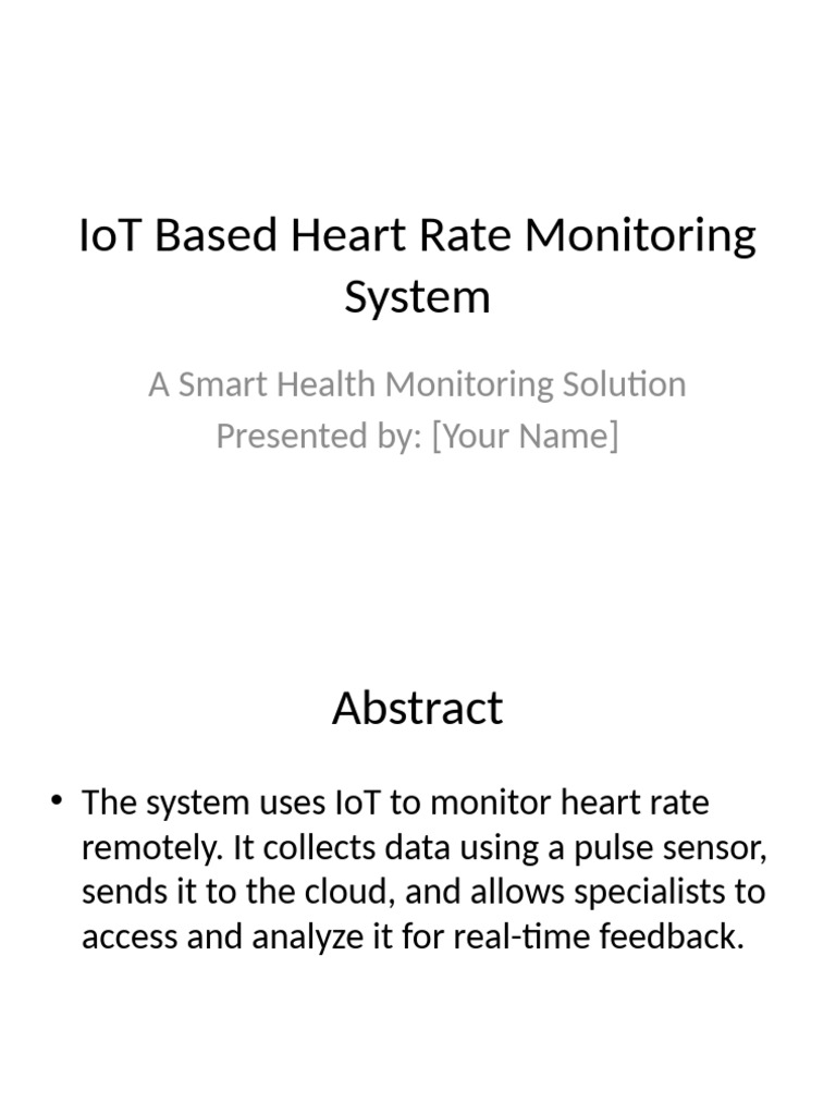 Iot Heart Rate Monitoring Presentation Pdf