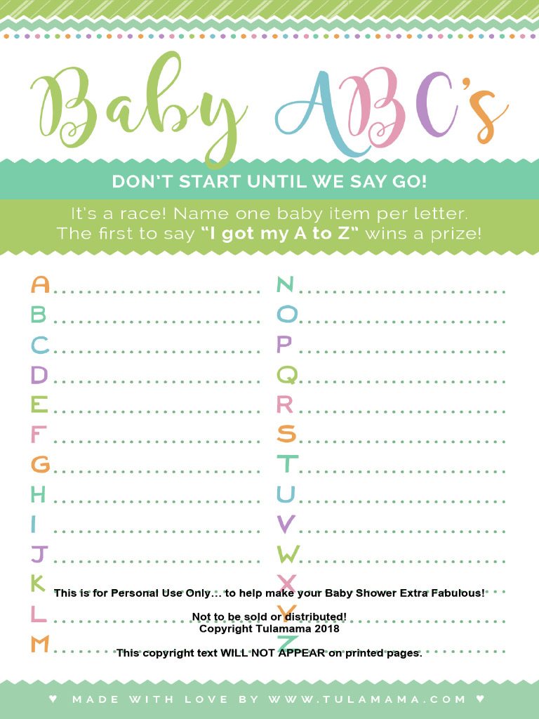 Baby Alphabet Game | PDF
