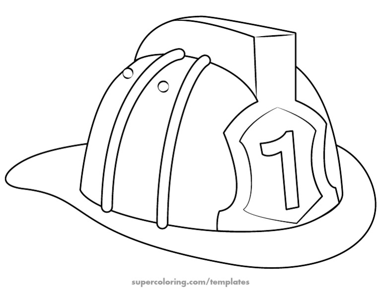 Firefighter Hat Outline Template Paper Crafts | PDF