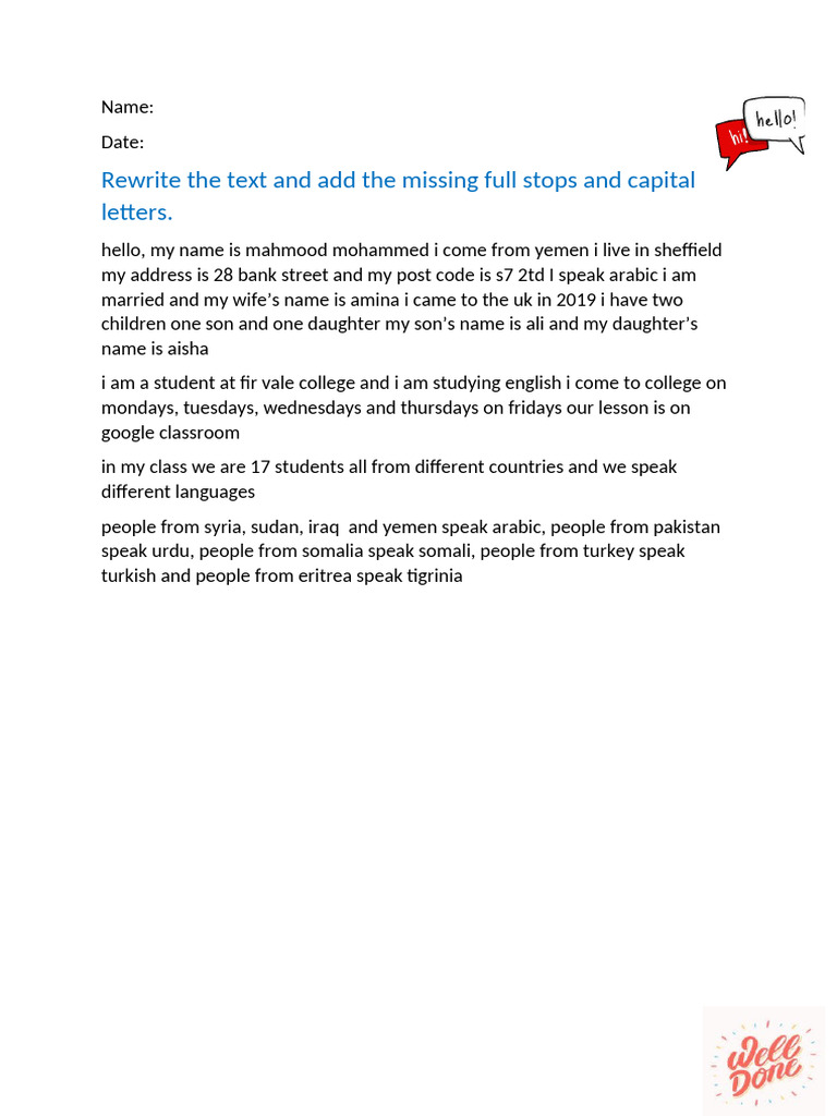 Punctuations and Full Stops Grammar Guides Worksheet Templates Layouts ...