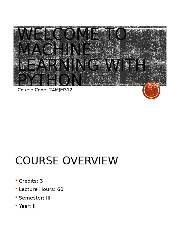ML With Python First Class | PDF