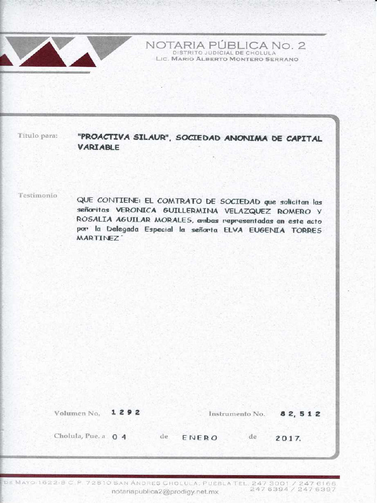 ACTA CONSTITUTIVA SILAUR 82,512-Comprimido | PDF