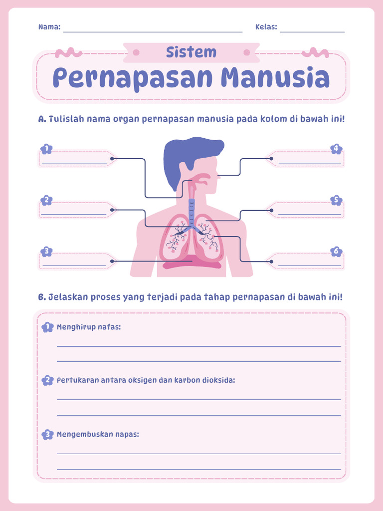 Sistem Pernapasan Manusia IPAS Lembar Kerja Pendidikan Merah Muda Biru Ilus - 20250623 - 200845 ...