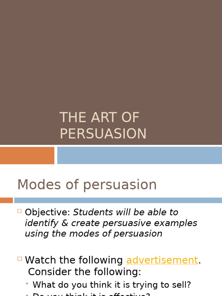 Modes of Persuasion Instruction | PDF | Human Communication | Cognition