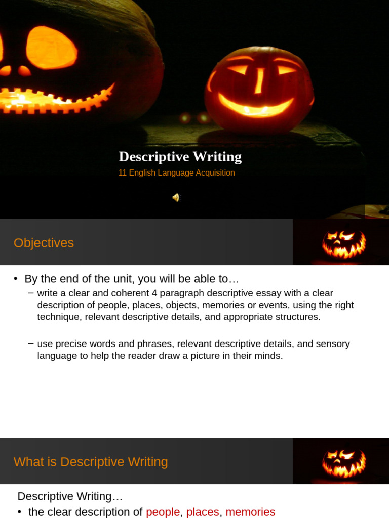 Descriptive Essay Instructions | PDF | Essays | Paragraph