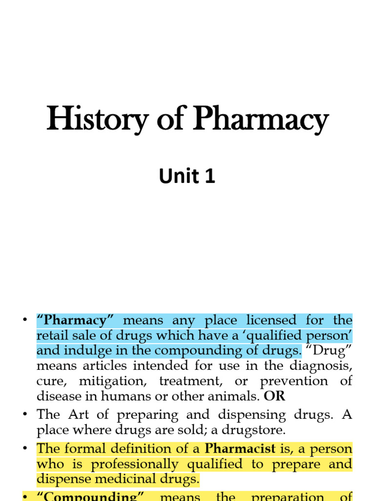 History of Pharmacy PDF | PDF | Pharmacy | Pharmacist
