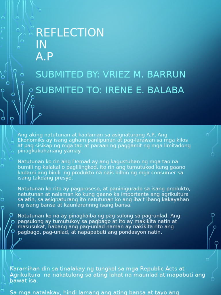 A.P Reflection | PDF