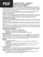 Festinger's 1959 Cognitive Dissonance Study | PDF