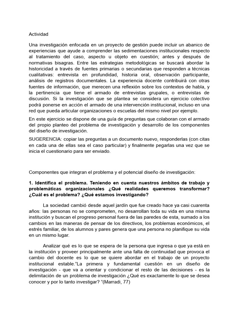 TP Modulo 5 - Problema de Investigación | PDF | Enseñando | Institución