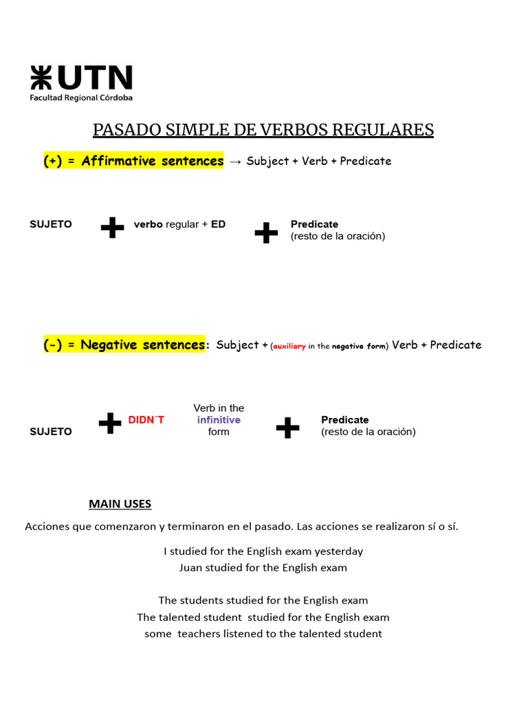 Pasado Simple | PDF