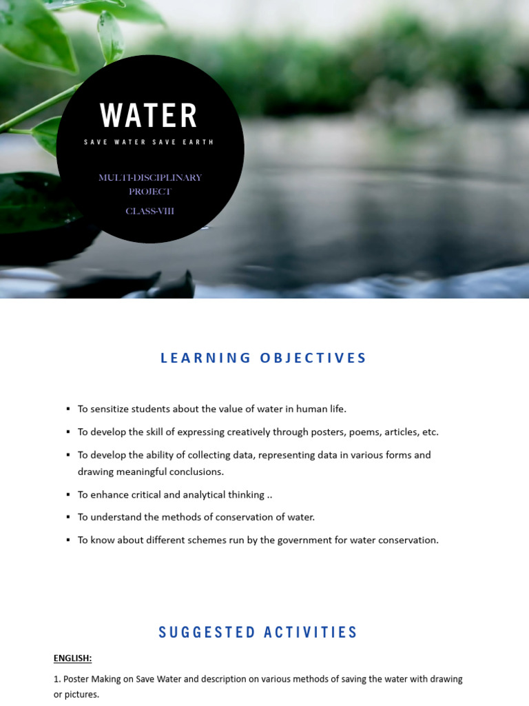 Class 8 Water Conservation Project | PDF
