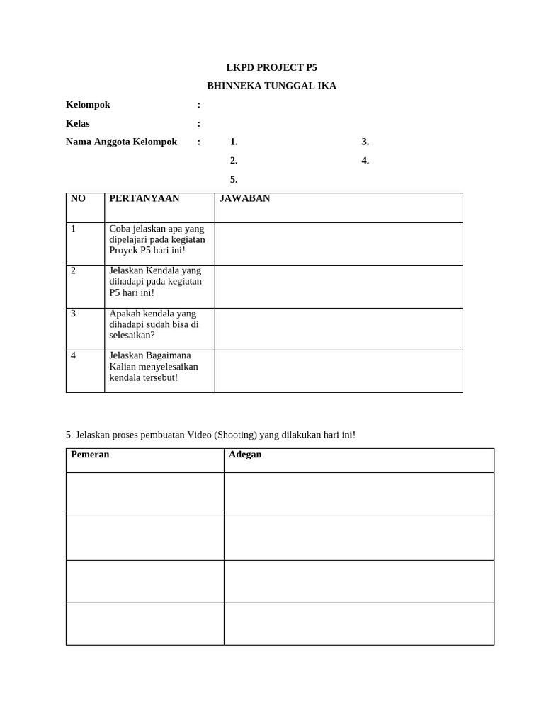 LKPD Project p5 8a | PDF