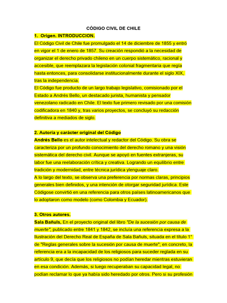 Cod Civil Dividido | PDF | Ley romana | Chile