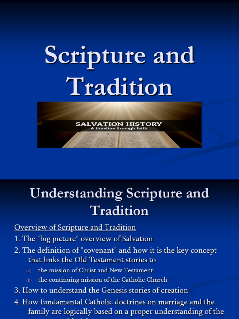 Understanding Scripture and Tradition | PDF | Jesus | Covenant (Biblical)