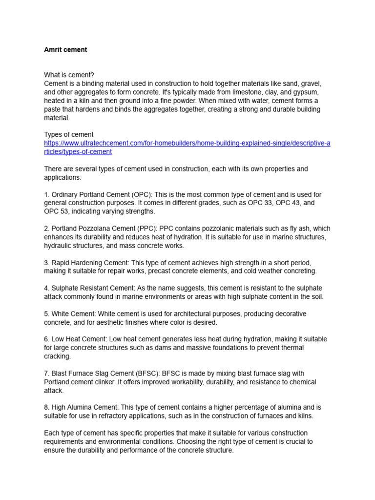 Amrit Cement | PDF | Concrete | Building Engineering