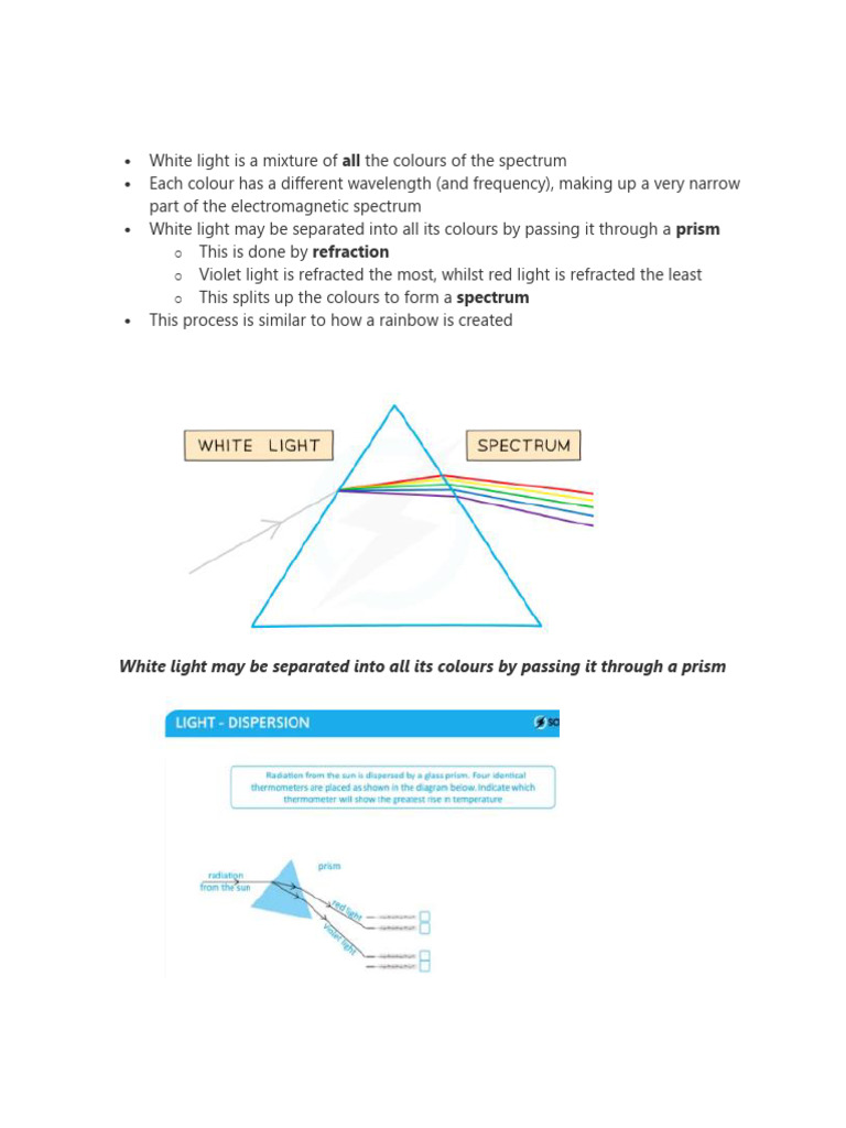 Dispersion and Visible Light Spectrum | PDF